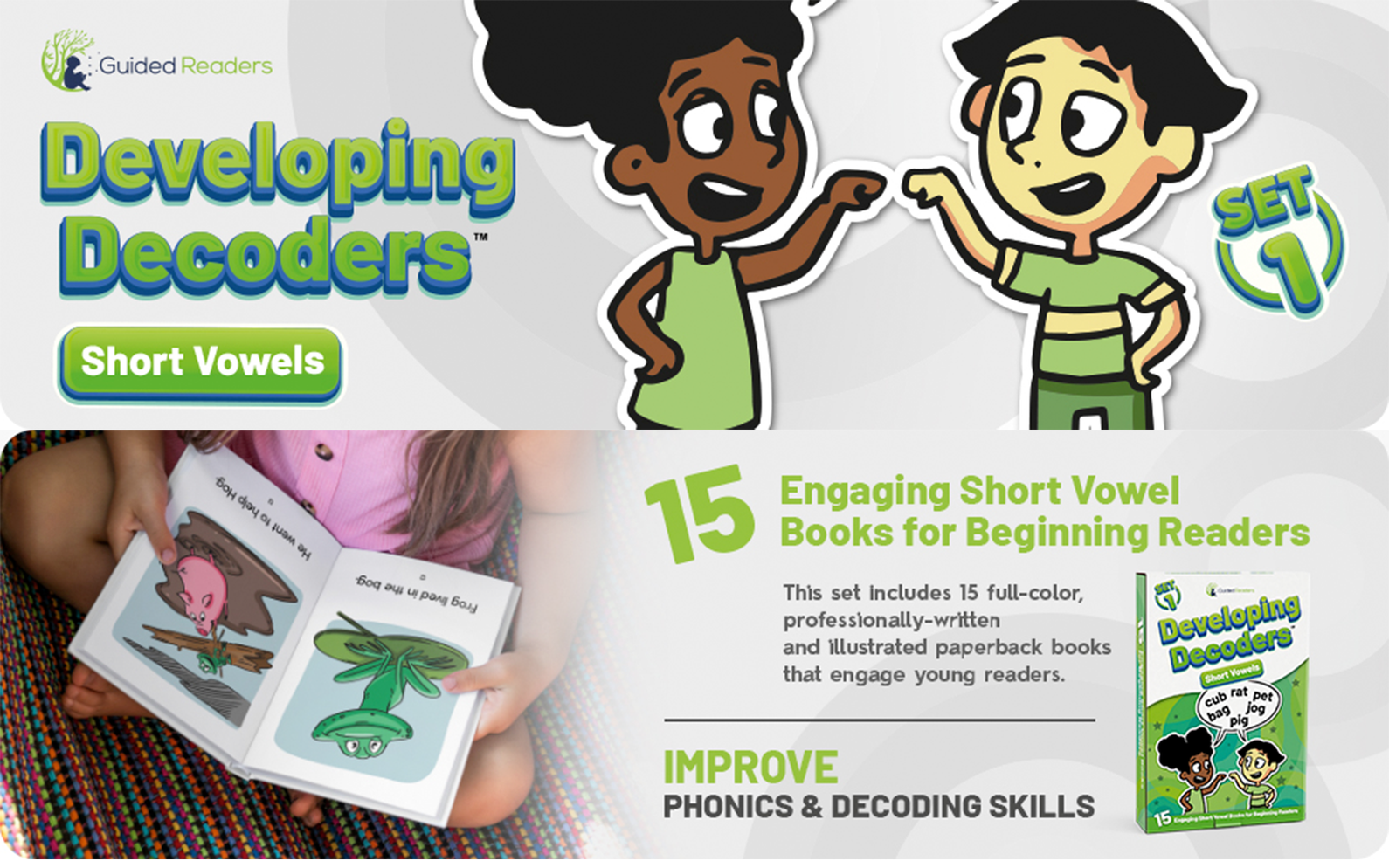 Decodable Readers: 15 Short Vowel Phonics Decodable Books for Beginnin ...